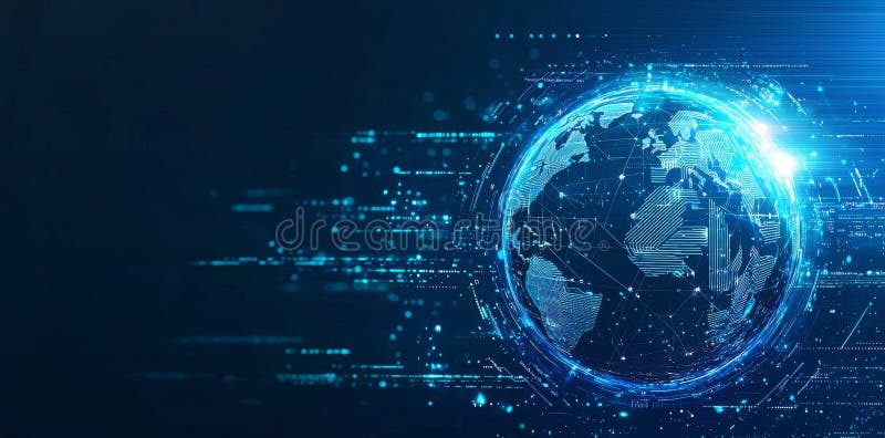 Tech Sphere Geometric Floating with Hi-tech Architect Circuit on Dark ...