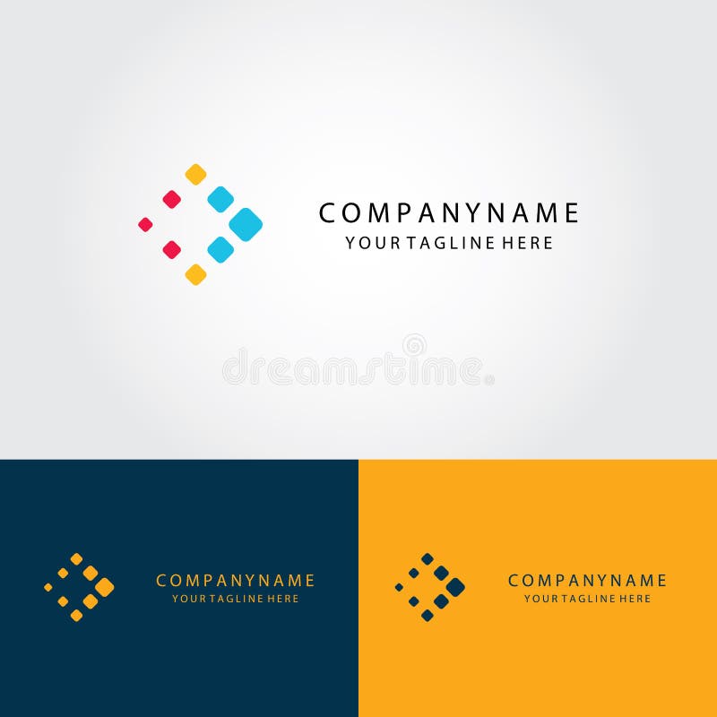 Tech Square Colored Logo Logo Stock Vector - Illustration of clean ...