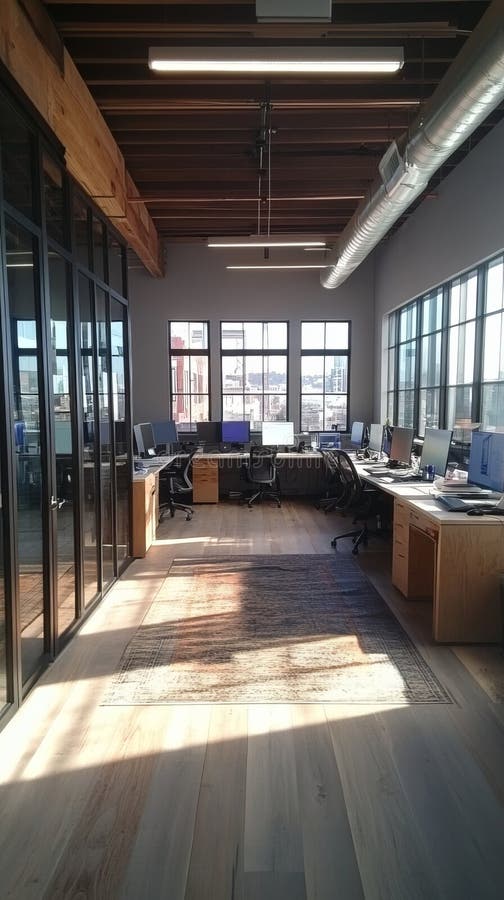 Tech Startup Office stock illustration. Illustration of minimalist ...