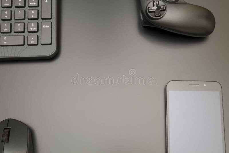 Tech stuff on a desk stock photo. Image of minimalism - 110185204
