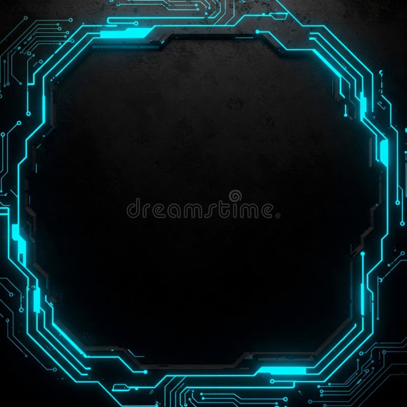 Tech-Style Cyber Frame Composition Stock Illustration - Illustration of ...