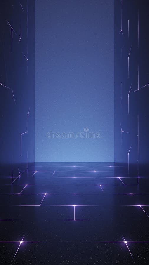 Tech Style Floor and Wall in Hexagon Laser Light Room Stock ...