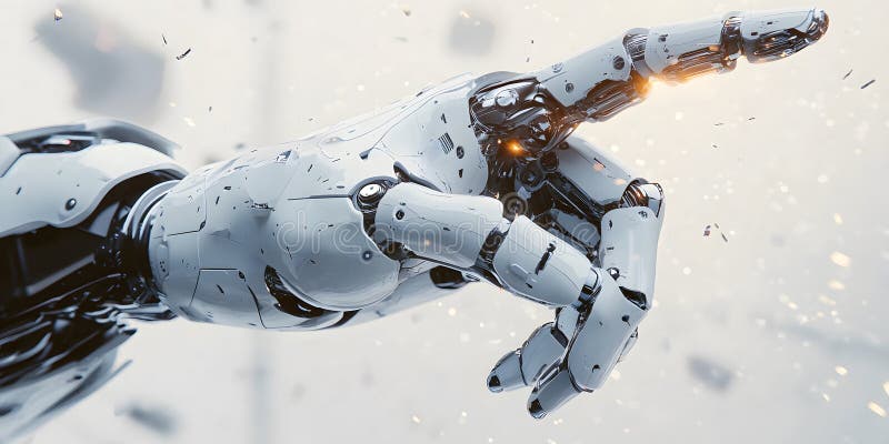 Techstyle Marketing Poster Featuring a White Mechanical Hand Pointing ...