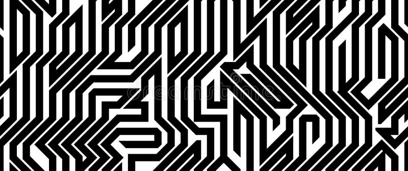 Tech Style Seamless Linear Pattern Vector, Monochrome Circuit Board ...