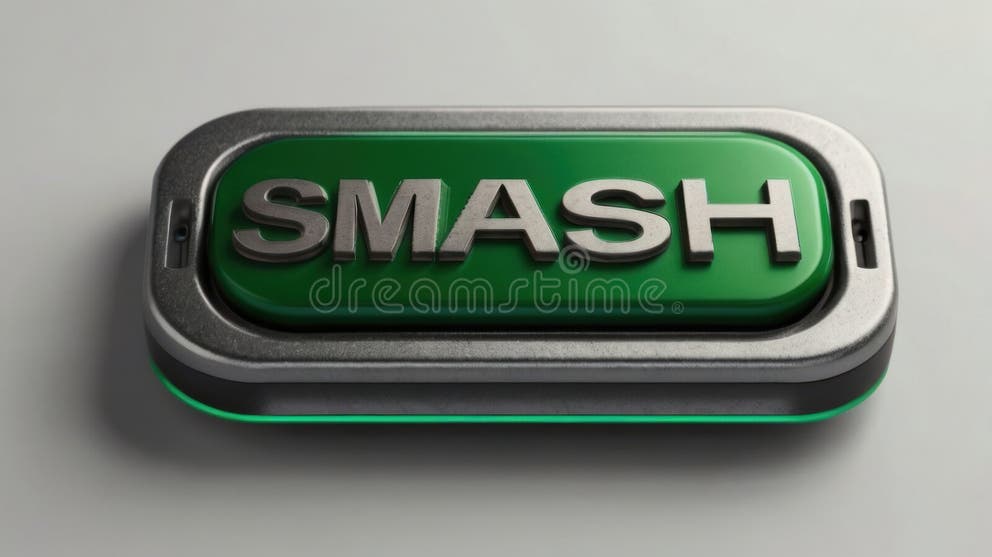 Tech Style Smash Button in Gray Stock Illustration - Illustration of ...