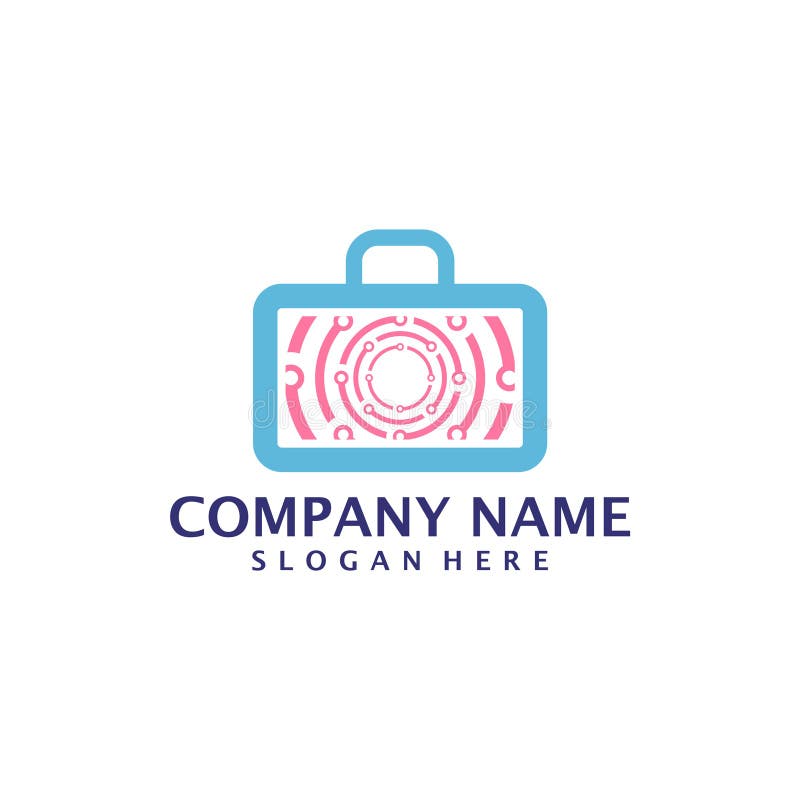 Tech Suitcase Logo Design Vector. Suitcase Logo Design Template Concept ...