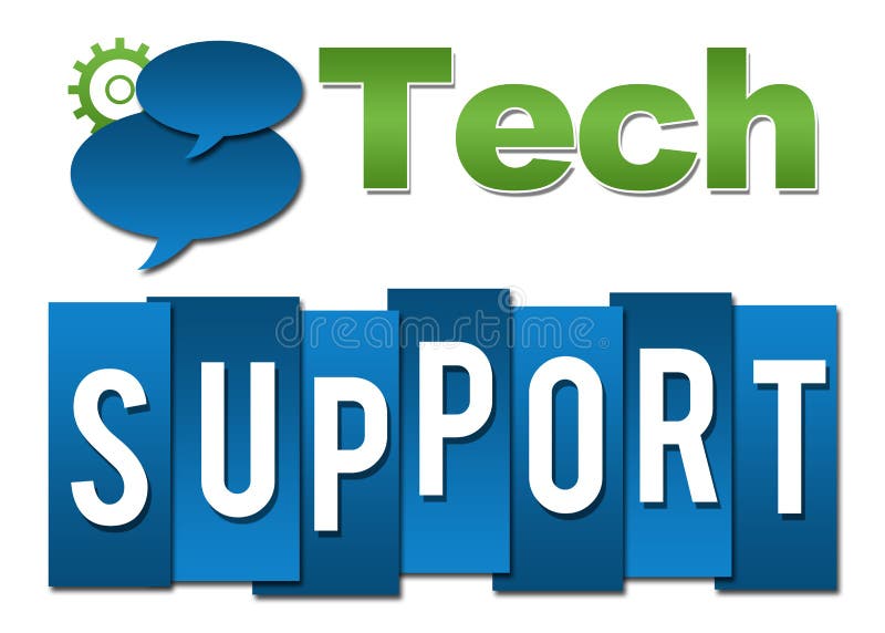 Tech Support Professional Green Blue with Symbol Stock Illustration ...