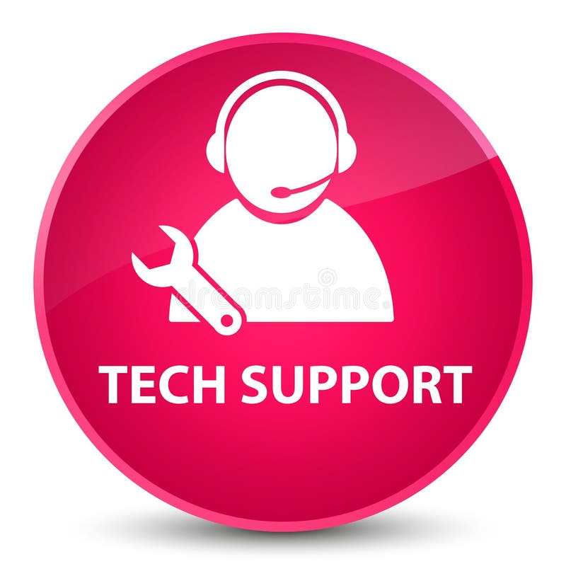 Tech Support Elegant Pink Round Button Stock Illustration ...