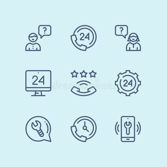 Outline Support, Service, Help Simple Line Icons for Web and Mobile ...