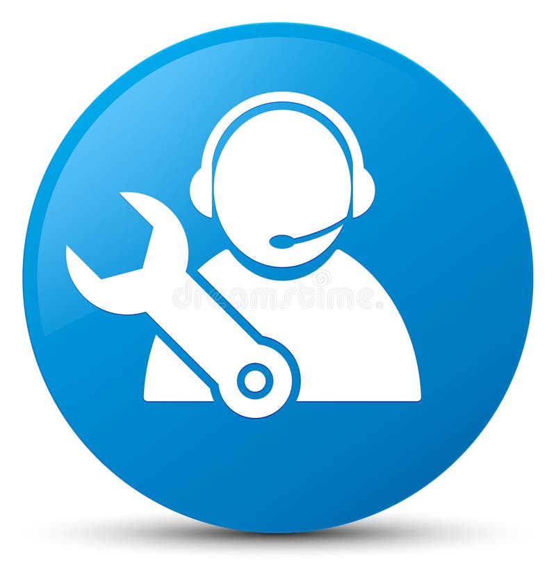 Tech Support Icon Cyan Blue Round Button Stock Illustration ...