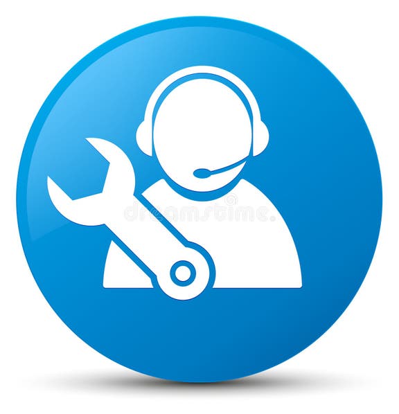Tech Support Icon Cyan Blue Round Button Stock Illustration ...