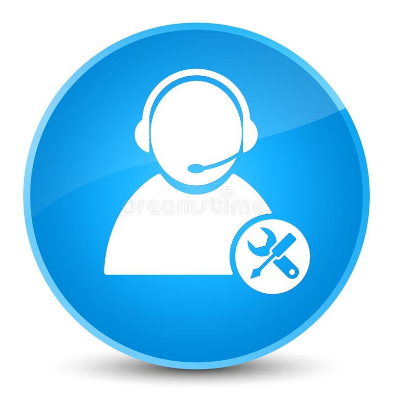 Tech Support Icon Elegant Cyan Blue Round Button Stock Illustration ...