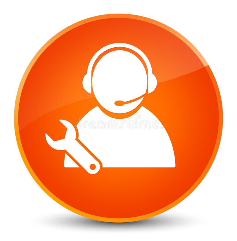 Tech Support Icon Elegant Orange Round Button Stock Illustration ...
