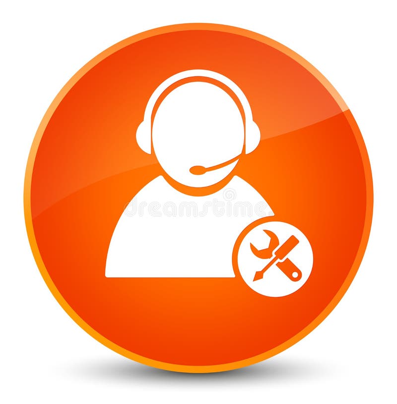 Tech Support Icon Elegant Orange Round Button Stock Illustration ...