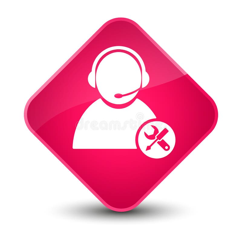 Tech Support Icon Elegant Pink Diamond Button Stock Illustration ...