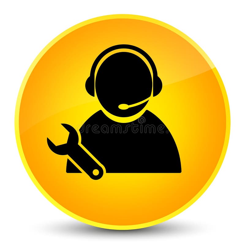 Tech Support Icon Elegant Yellow Round Button Stock Illustration ...
