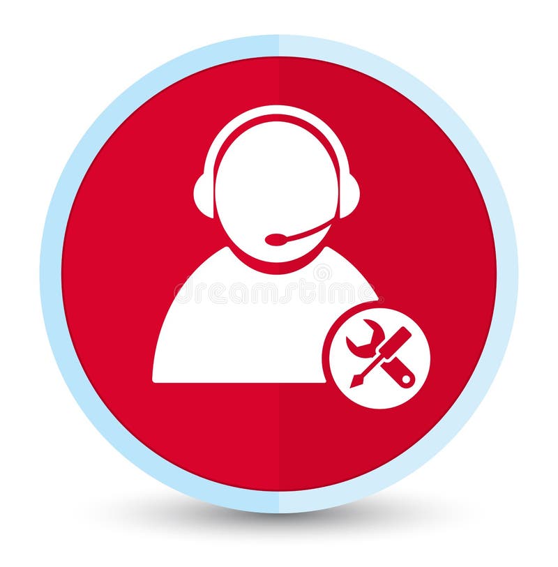 Tech Support Icon Flat Prime Red Round Button Stock Vector ...
