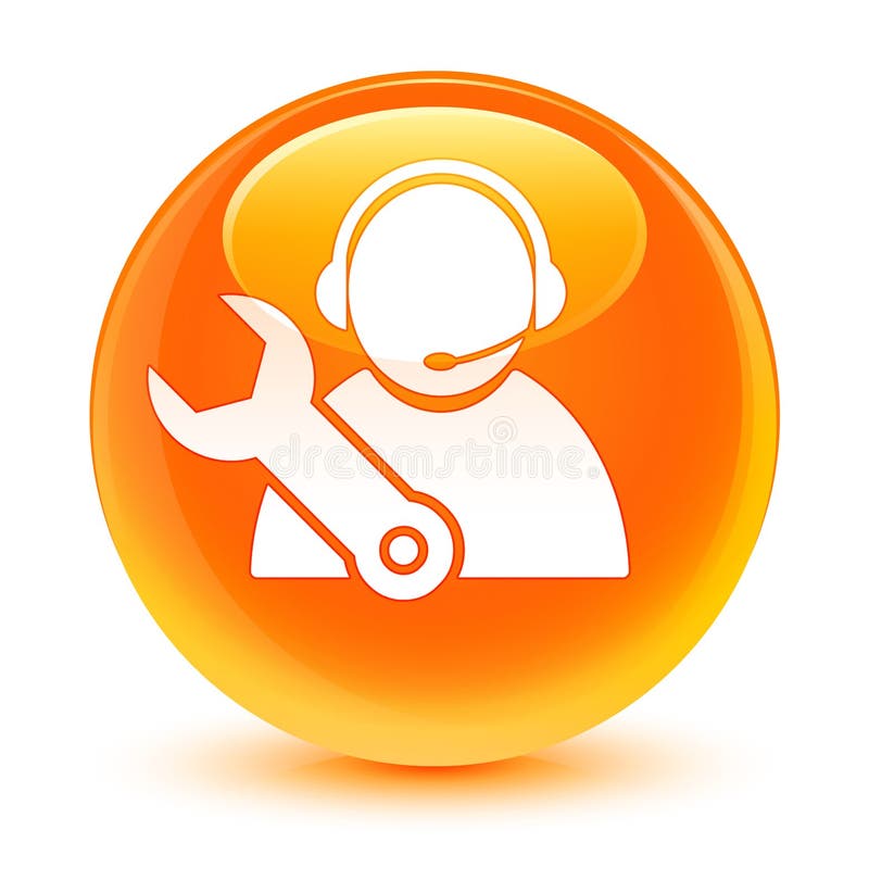 Tech Support Icon Glassy Orange Round Button Stock Illustration ...