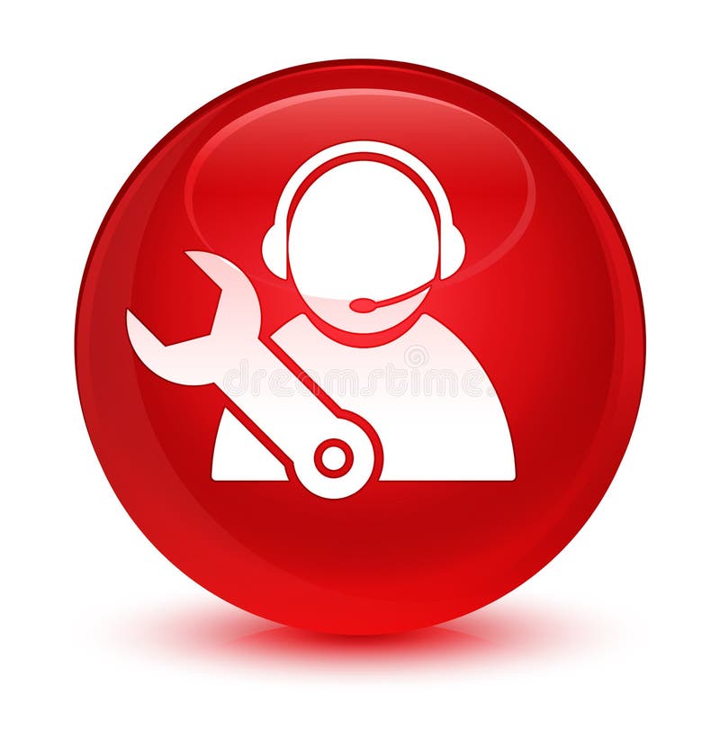 Tech Support Icon Glassy Red Round Button Stock Illustration ...