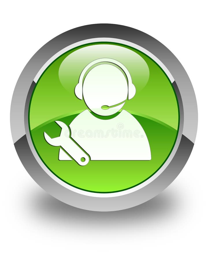 Tech Support Icon Glossy Green Round Button Stock Illustration ...