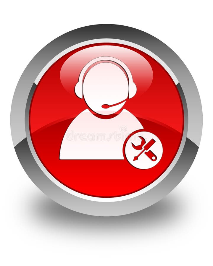 Tech Support Icon Glossy Red Round Button Stock Illustration ...