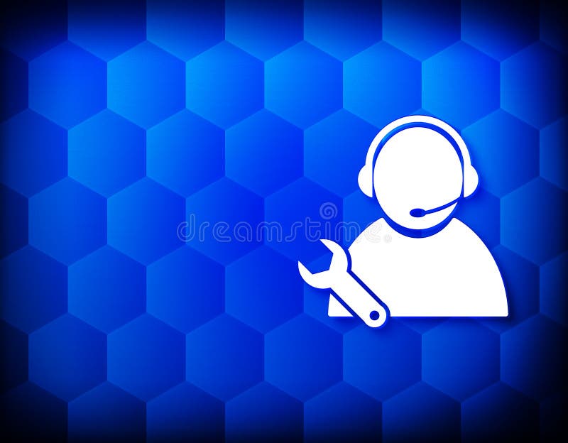 Tech Support Icon Hexagon Creative Abstract Blue Background Seamless ...