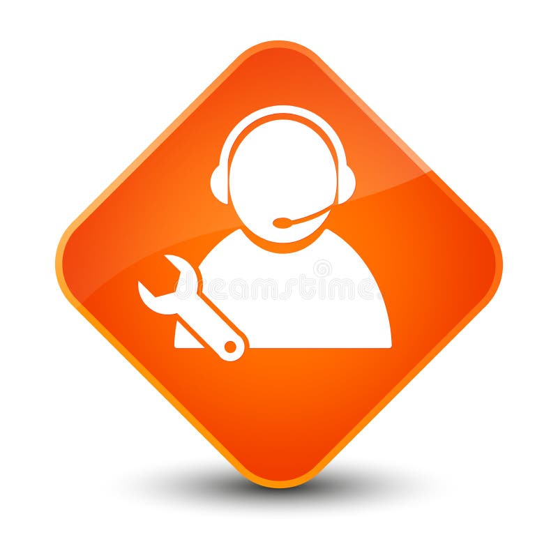 Tech Support Icon Elegant Orange Diamond Button Stock Illustration ...