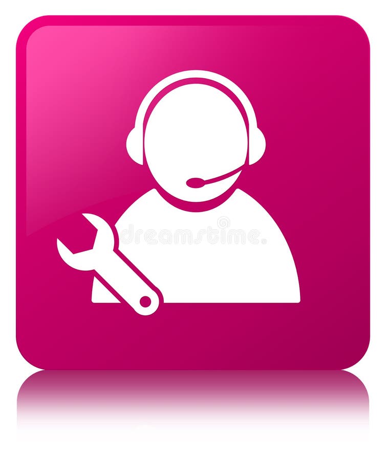 Tech Support Icon Pink Square Button Stock Illustration - Illustration ...