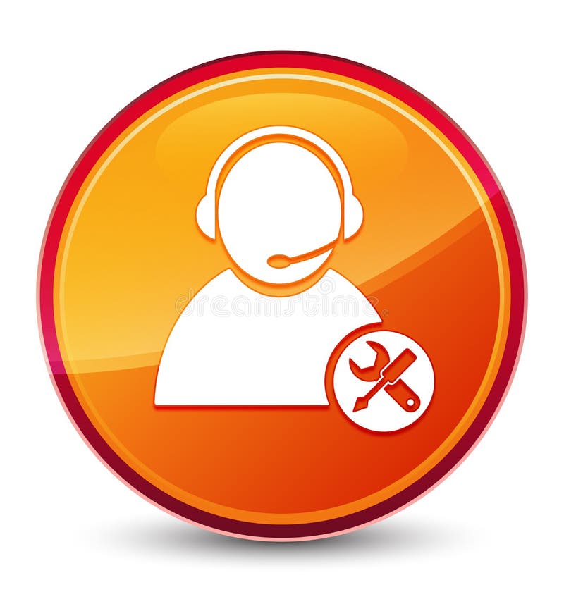 Tech Support Icon Special Glassy Orange Round Button Stock Vector ...