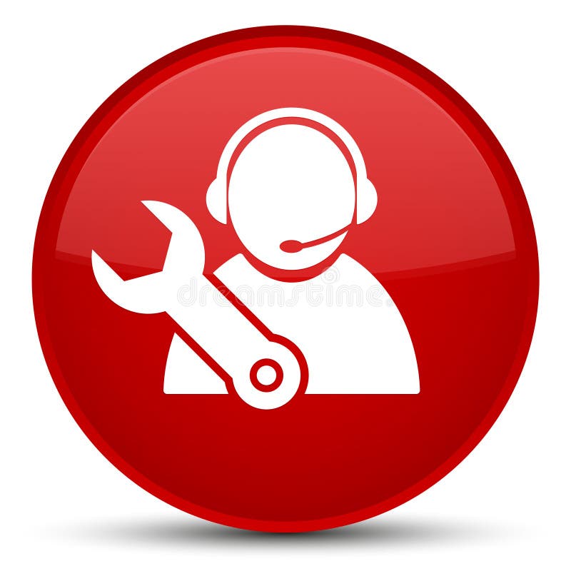 Tech Support Icon Special Red Round Button Stock Illustration ...