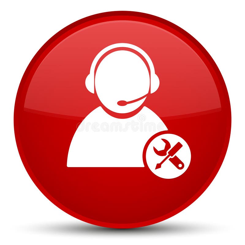 Tech Support Icon Special Red Round Button Stock Illustration ...