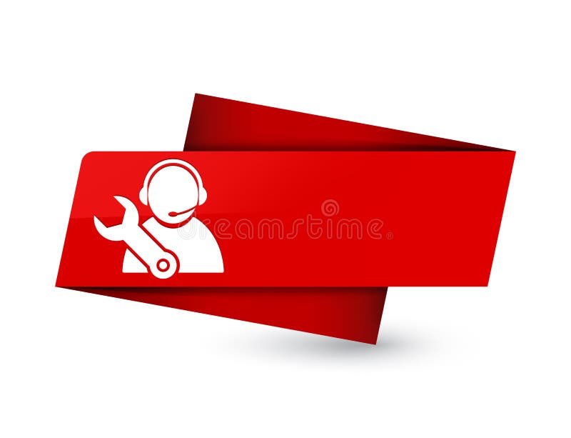 Tech Support Icon Premium Red Tag Sign Stock Illustration ...
