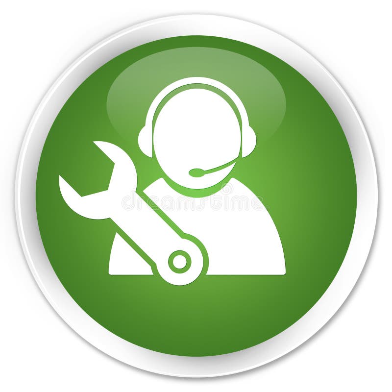 Tech Support Icon Premium Soft Green Round Button Stock Illustration ...