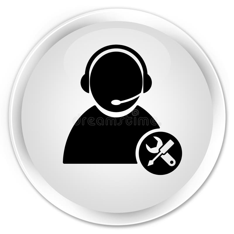Tech Support Icon Premium White Round Button Stock Illustration ...