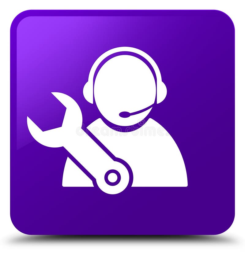 Technical Support Purple Icon Stock Vector - Illustration of help ...
