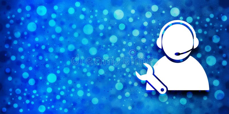Tech Support Icon Special Glossy Bokeh Blue Banner Background Glitter ...
