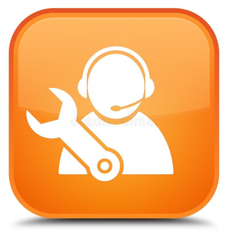 Tech Support Icon Special Orange Square Button Stock Illustration ...