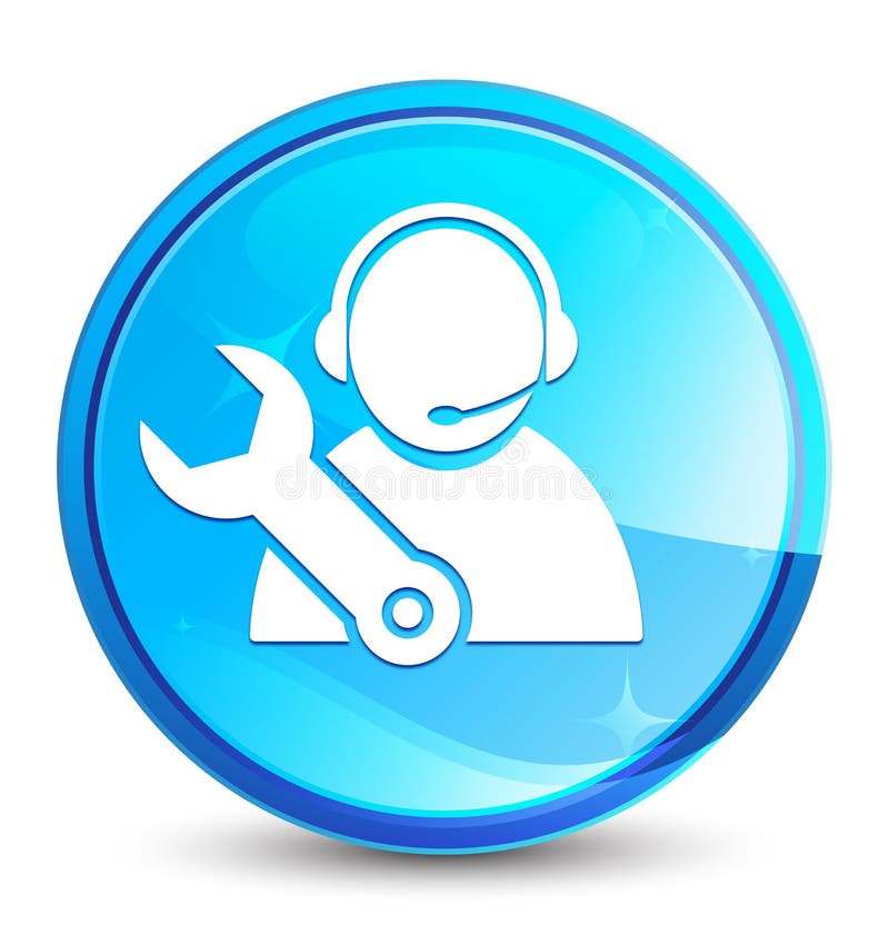 Tech Support Icon Splash Natural Blue Round Button Stock Vector ...