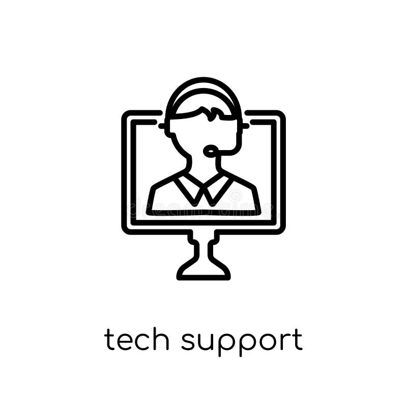 Tech Support Icon. Trendy Modern Flat Linear Vector Tech Support Stock ...