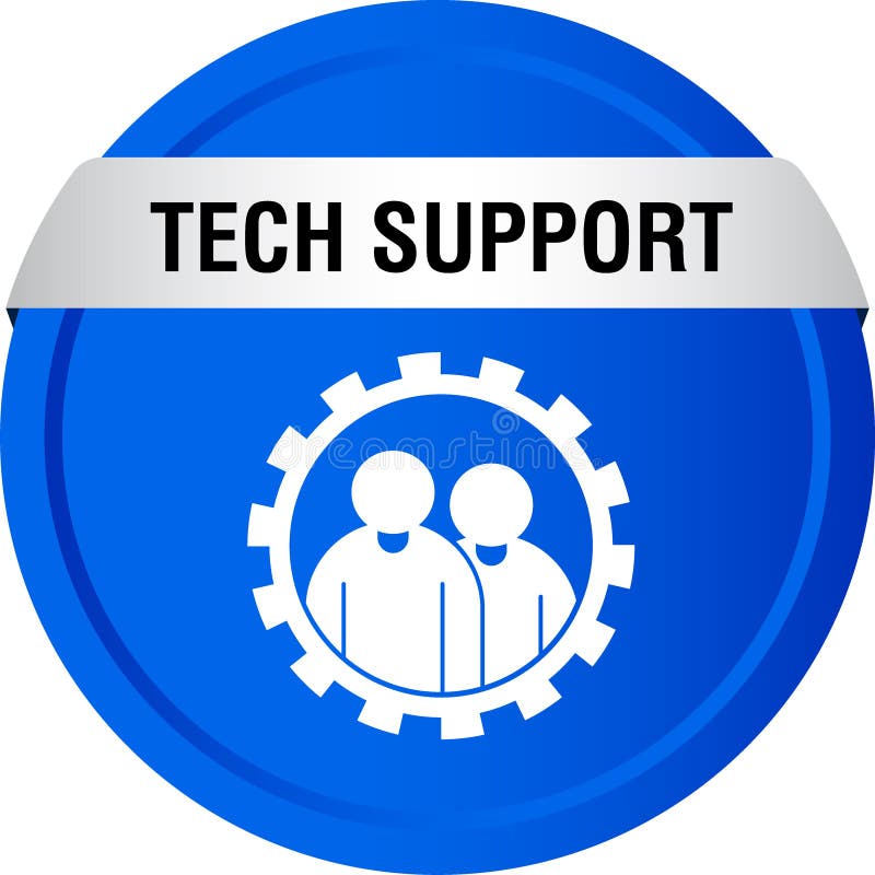 Tech Support Icon Web Button Stock Illustration - Illustration of ...