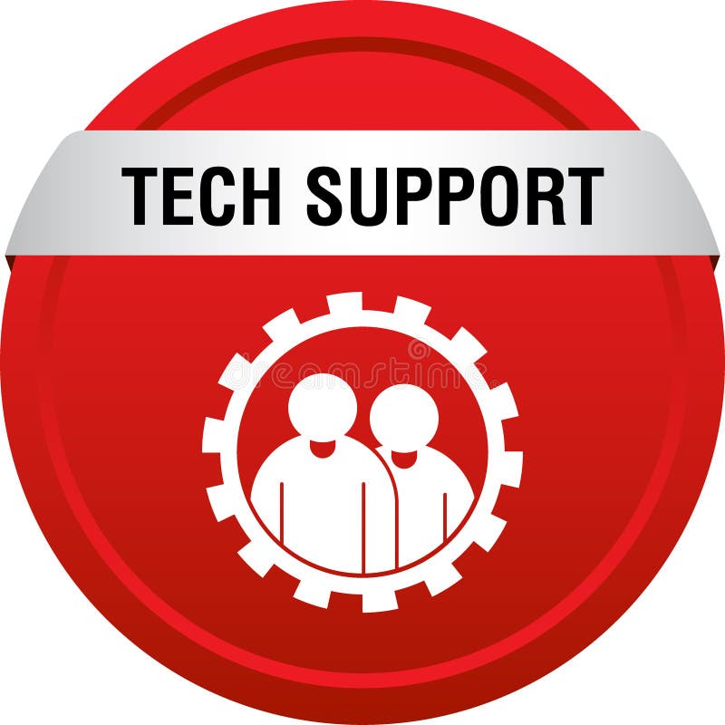 Tech support icon button stock illustration. Illustration of computer ...