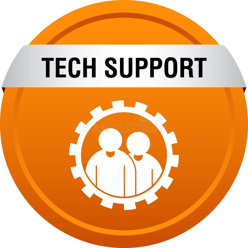 Tech Support Icon Web Button Stock Illustration - Illustration of call ...
