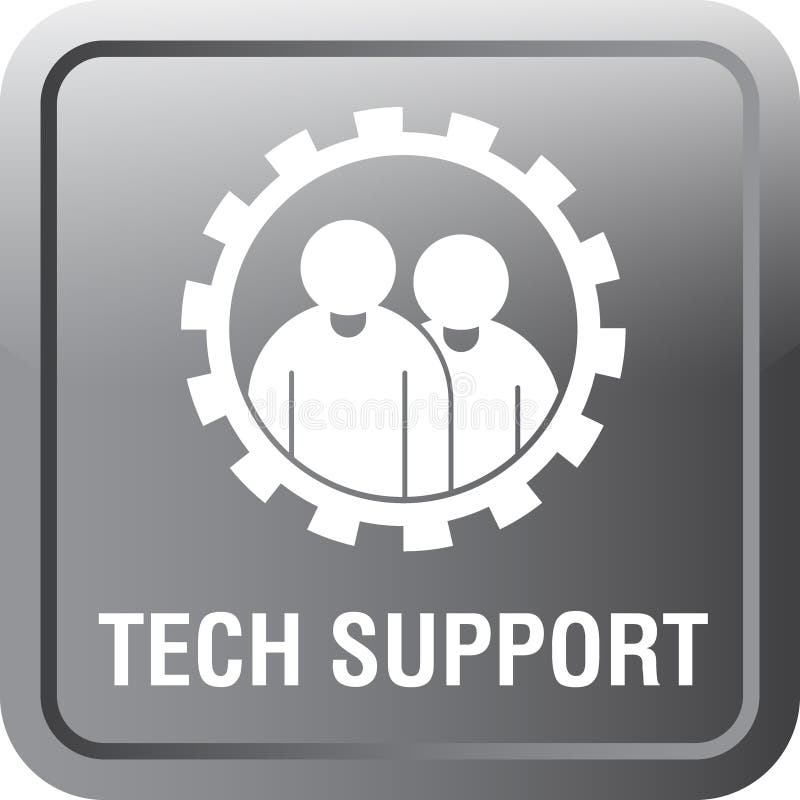 Tech Support Icon Web Button Stock Illustration - Illustration of ...