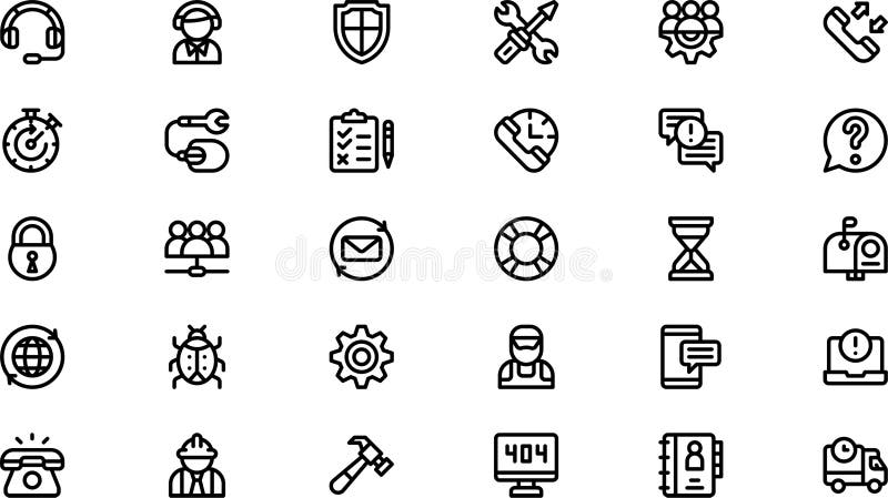 Tech Support Icons High-Quality Vector Icons Collection with Editable ...