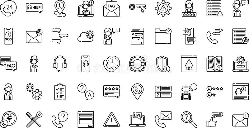 Tech Support Icons High-Quality Vector Icons Collection with Editable ...