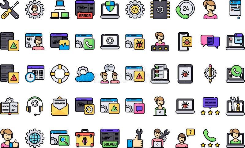 Tech Support Icons High-Quality Vector Icons Collection with Editable ...