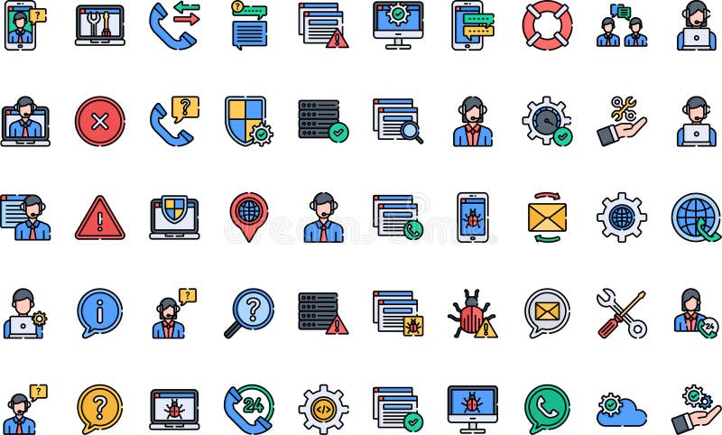 Tech Support Icons High-Quality Vector Icons Collection with Editable ...