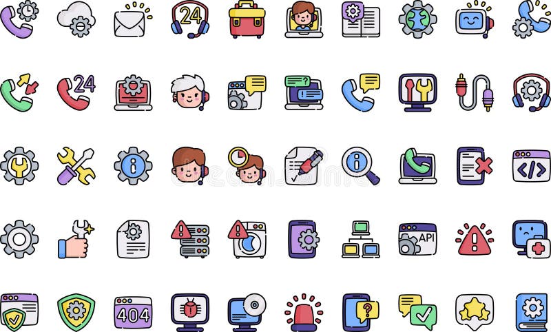 Tech Support Icons High-Quality Vector Icons Collection with Editable ...