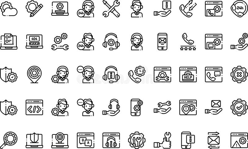 Tech Support Icons High-Quality Vector Icons Collection with Editable ...