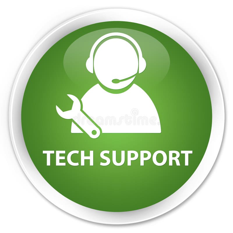 Tech Support Premium Soft Green Round Button Stock Illustration ...